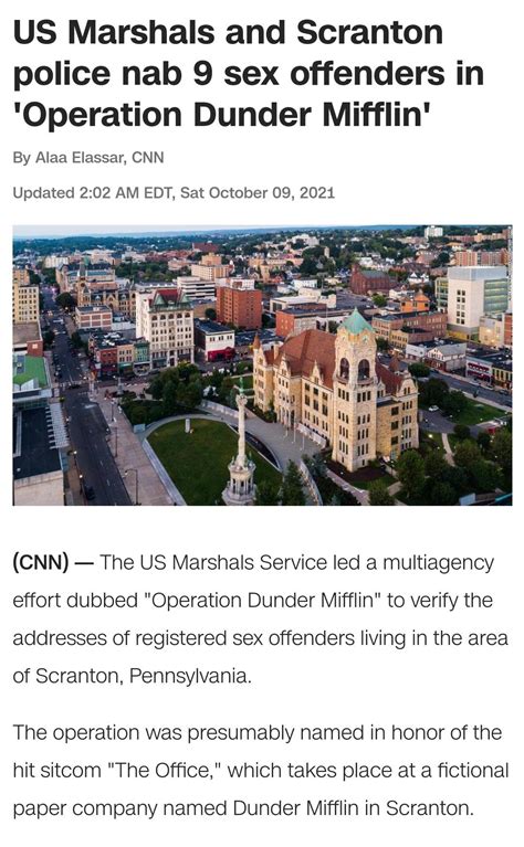 And The Dundie Award For Best Tracking Down And Locating Sex Offenders