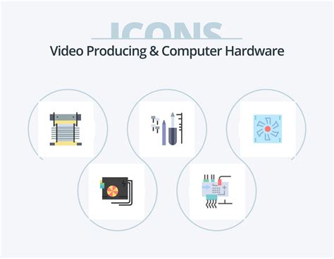 Video Producing And Computer Hardware Flat Icon Pack 5 Icon Design Engineering Reapair