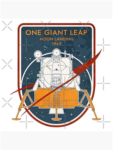 Apollo Program One Giant Leap Moon Landing 1969 Commemorative Badge Premium Matte Vertical