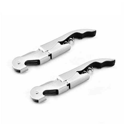 고품질 스테인레스 스틸 와인 병 오프너 더블 힌지 웨이터 레드 와인 맥주 코르크 스크류 레버 도구 100 개몫오프너 Aliexpress
