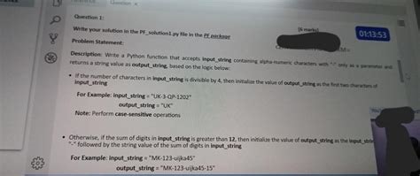 Solved Question 1 6 Marks Write Your Solution In The