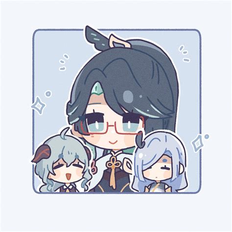 Ganyu Shenhe Xianyun And Cloud Retainer Genshin Impact Drawn By