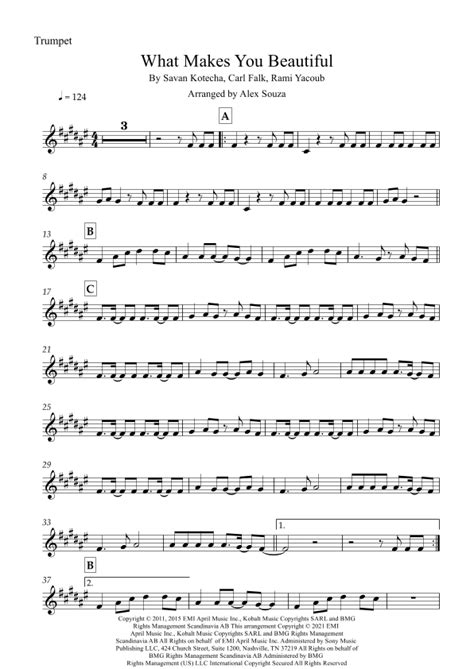 What Makes You Beautiful Arr Alex Souza By One Direction Sheet Music