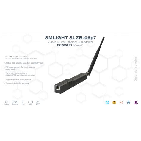 Smlight Usb Ethernet Poe Zigbee 30 Adapter Cc2652p7 Zigbee2mqtt