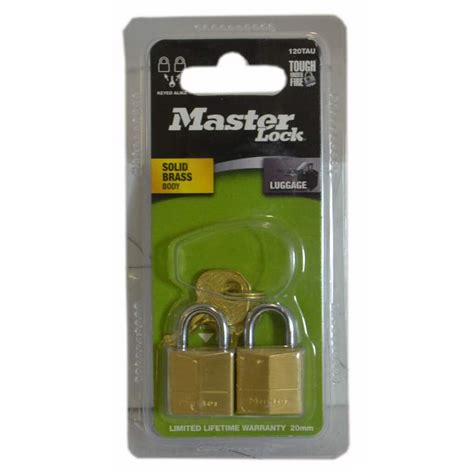 Master Lock Key Aliked Brass Padlock Pack 2 19mm