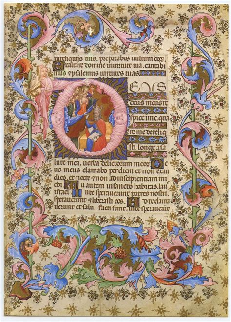 Beautiful Latin Manuscript Illuminated Bible Illuminated Book Pages