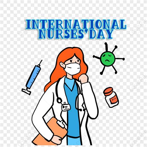국제 간호사 일러스트 축제 바이러스 파이프 낙서 마스크포스터사업 Png 일러스트 무료 다운로드 Lovepik