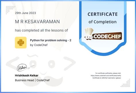 Python Codechef Problemsolving Kesavaraman M R