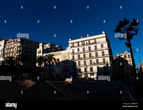 Old French Colonial Buildings North Africa Algiers Algeria Stock