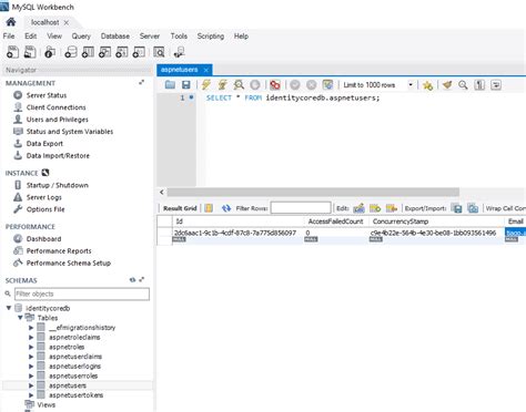 Mysql How To Use Aspnetidentity Core In My Sql Database Stack Overflow