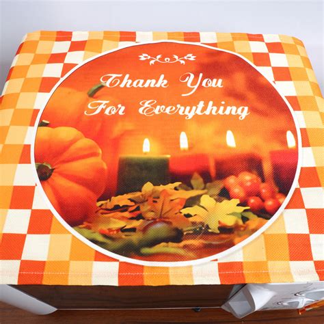 Badu Bg Ден на благодарността Геометрични карирани ленени калъфи за прах за микровълнова фурна