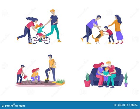 Colecci N De Actividades De La Afici N De La Familia La Madre El Padre