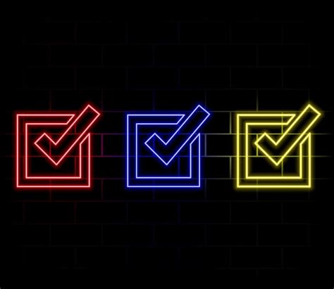 Premium Vector Check In Circle Neon Icon Simple Thin Line Outline Illustration Of Web