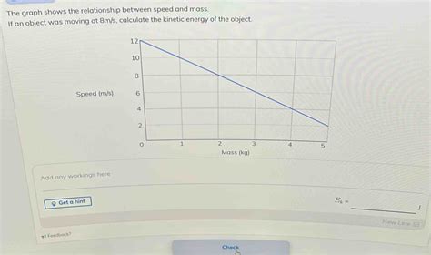 Solved The Graph Shows The Relationship Between Speed And Mass If An Object Was Moving At 8m S