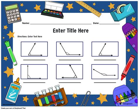Angles Worksheet With Rulers القصة المصورة من قبل Templates