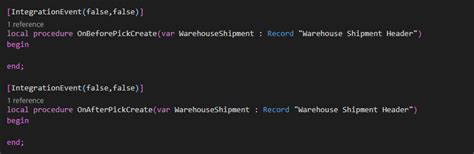 [event request] page 7335 warehouse shipment onbeforepickcreate onafterpickcreate · issue
