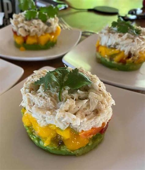 Crab Avocado Mango Stack Recipe Recipe Recipes Favorite