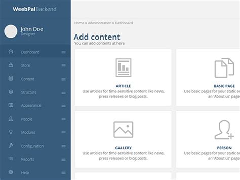 Weebpal Backend Responsive Drupal Admin Theme Freemium Download