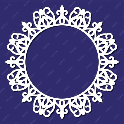 Premium Vector Laser Cut Vector Frame Abstract Round Frame With