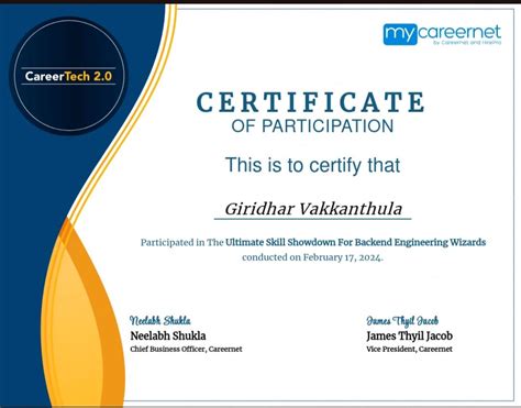 Giridhar Vakkanthula On Linkedin I Recently Participated In A Back End