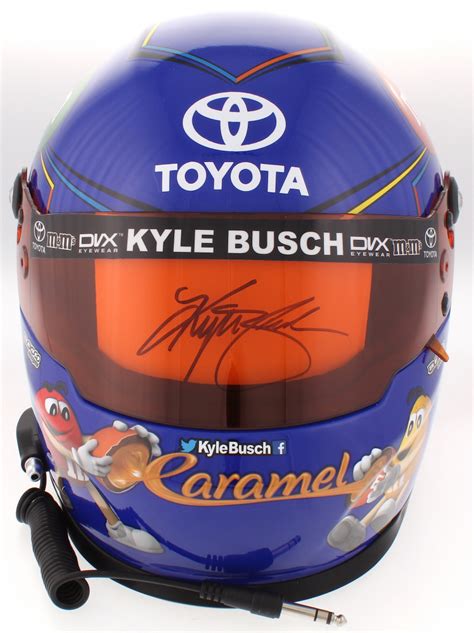 Kyle Busch Signed 2018 Nascar Mandm Caramel Full Size Helmet Pa Coa