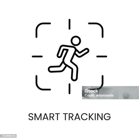 Smart Tracking Line Vector Icon With Editable Stroke For Placement On Cctv Camera System