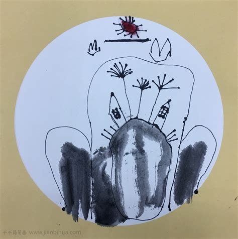 儿童画银奖作品红日儿童绘画作品 诗歌的样子简笔画