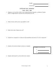 Lab 6 Part I Soils 1 Docx NAME Lab Section ENVR 1401 LAB EXERCISE Lab 6 Part I