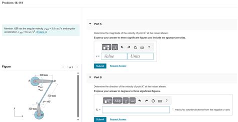 Solved Member Ab ﻿has The Angular Velocity ωab 2 5rads ﻿and