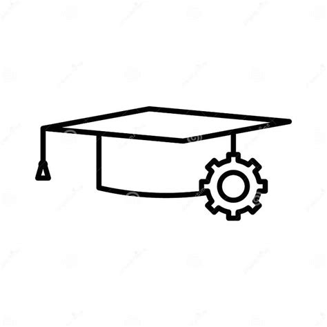 Engineering Education Icon Linear Logo Mark In Black And White Stock