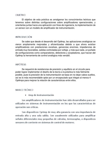 Reporte Módulo Lector De Temperatura Con Amplificadores Operacionales Y