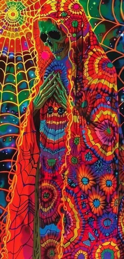 Psychedelic Skeleton Art Design Free Download