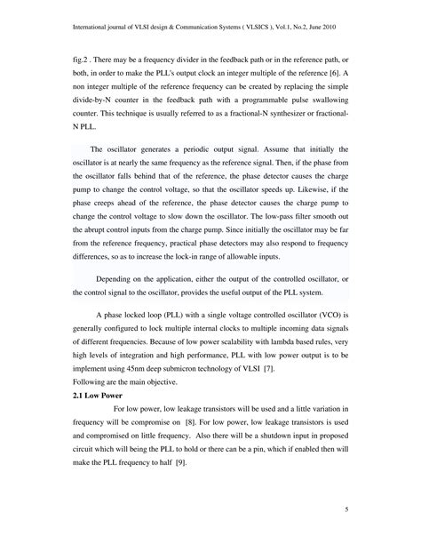 Design Of Low Power Phase Locked Loop Pll Using 45nm Vlsi Technology