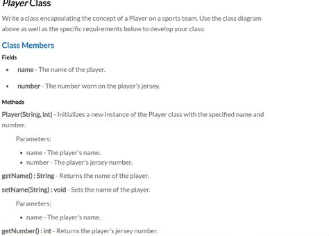 Solved →player Class Write A Class Encapsulating The Concept