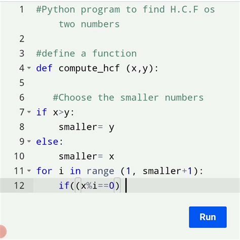 Simple Code To Find Hcf Of Two Numbers Using Python ⚡ Education