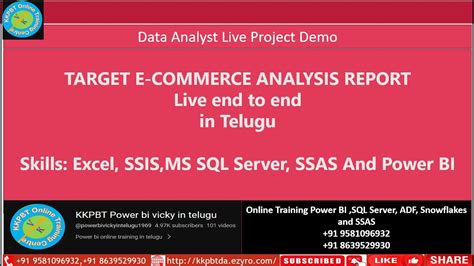 0 demo data analyst project target e commerce in telugu youtube