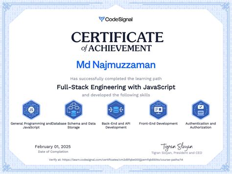 Md Najmuzzaman On Linkedin Path Certificate For Full Stack