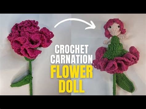 Reversible Crochet Carnation Doll Amigurumi Flower To Doll Heart And