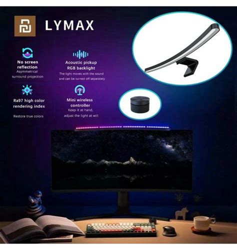 모니터바라이트 Youpinlymax 데스크 램프 곡선 스크린 디스플레이 행잉 라이트 Rgb 컬러 Pc Ra97 컴퓨터 모니터