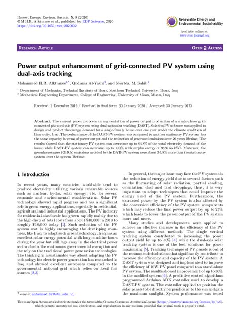 Pdf Power Output Enhancement Of Grid Connected Pv System Using Dual