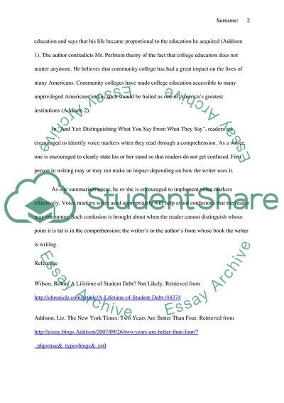 Summary And Response Assignment Example Topics And Well Written