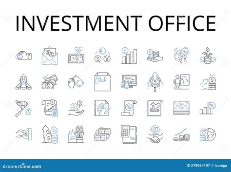Investment Office Line Icons Collection Wealth Management Office