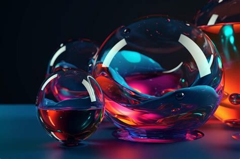 Premium Photo Vibrant Glass Blobs Abstract Fusion Illustration
