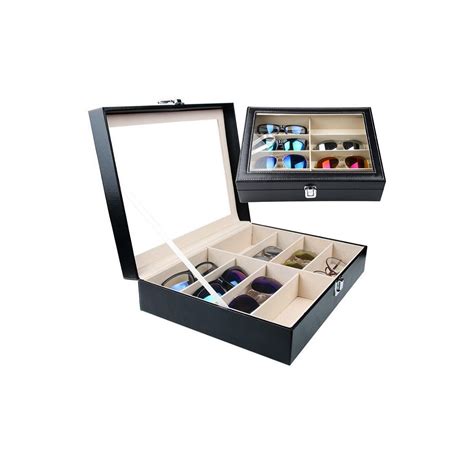 Кутия за съхранение на очила Ecarla екологична кожа 8 места 33 5 X