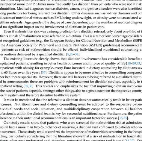 Predictors For Dietitian Referral Univariate Binary Logistic