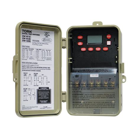 Tork 7 Day Digital Timer Indoor Outdoor 120 277v 40amp Spst At