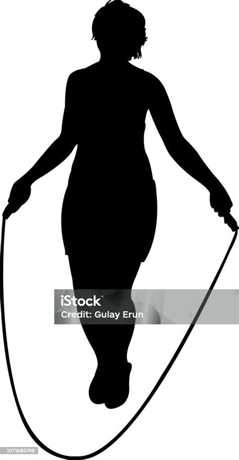 여자 점프 밧줄 실루엣 벡터 검은색에 대한 스톡 벡터 아트 및 기타 이미지 검은색 밧줄 벡터 Istock