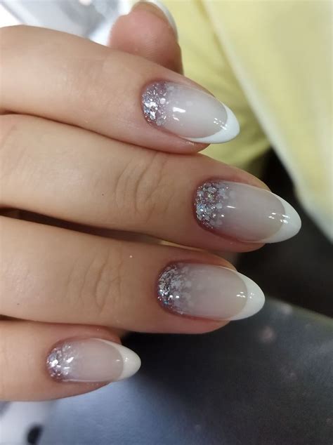 Френч френч блестки Маникюр Космические ногти Дизайнерские ногти