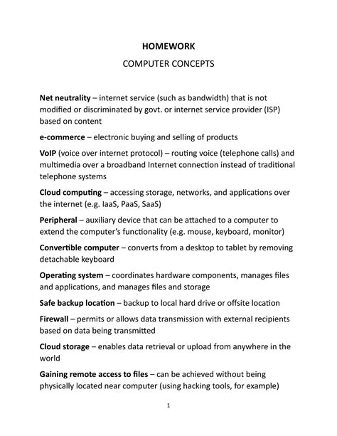 Completed Homework Midterm Computer Concepts Homework Computer Concepts Net Neutrality