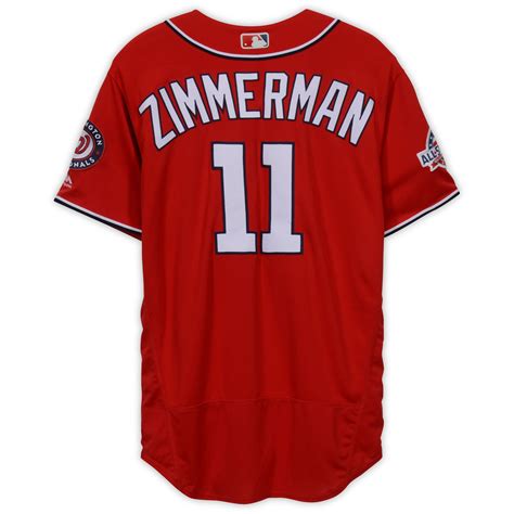 Washington Nationals Ryan Zimmerman Fanatics Authentic Game Used 11 Red Jersey With All Star